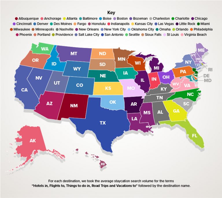 Every State’s Favorite U.S. Vacation | KOALA Travel